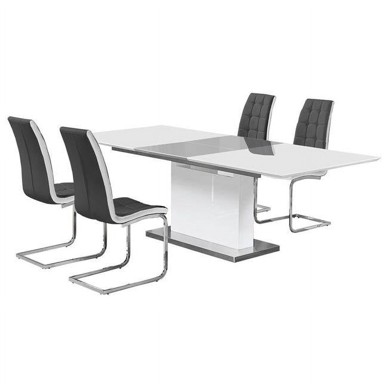 Best Master Alaskan 5-Piece Extendable High Gloss Wood Dining Set ...