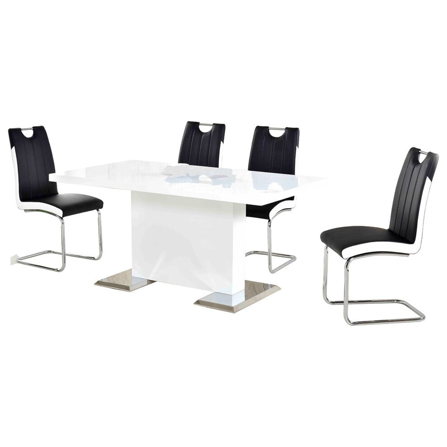 Best Master Bono 5-Piece Modern Solid Wood Dining Set in Black ...