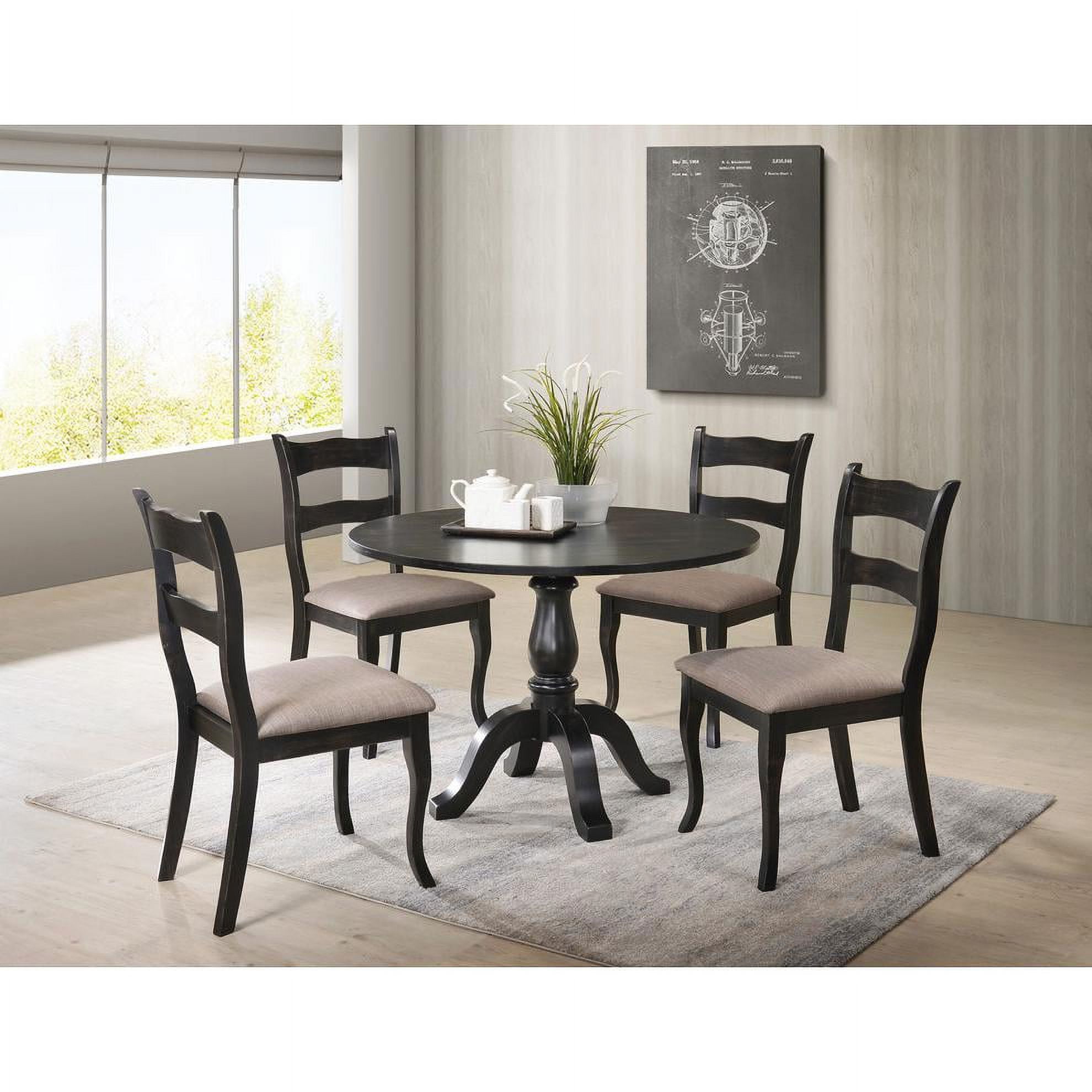 Best Master Bono 5-Piece Modern Solid Wood Dining Set in White ...