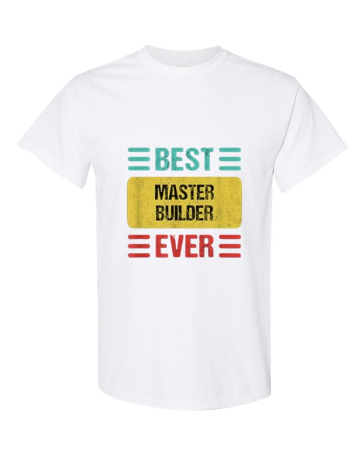 Best Master Builder Ever Funny Brick Theme Cool Retro Vibe T-Shirt, for ...