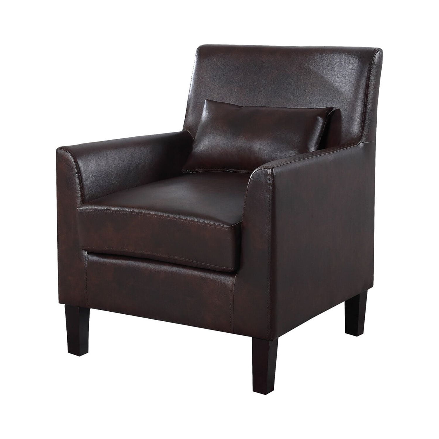 Best Master Cassidy Faux Leather Living Room Accent Arm Chair in ...