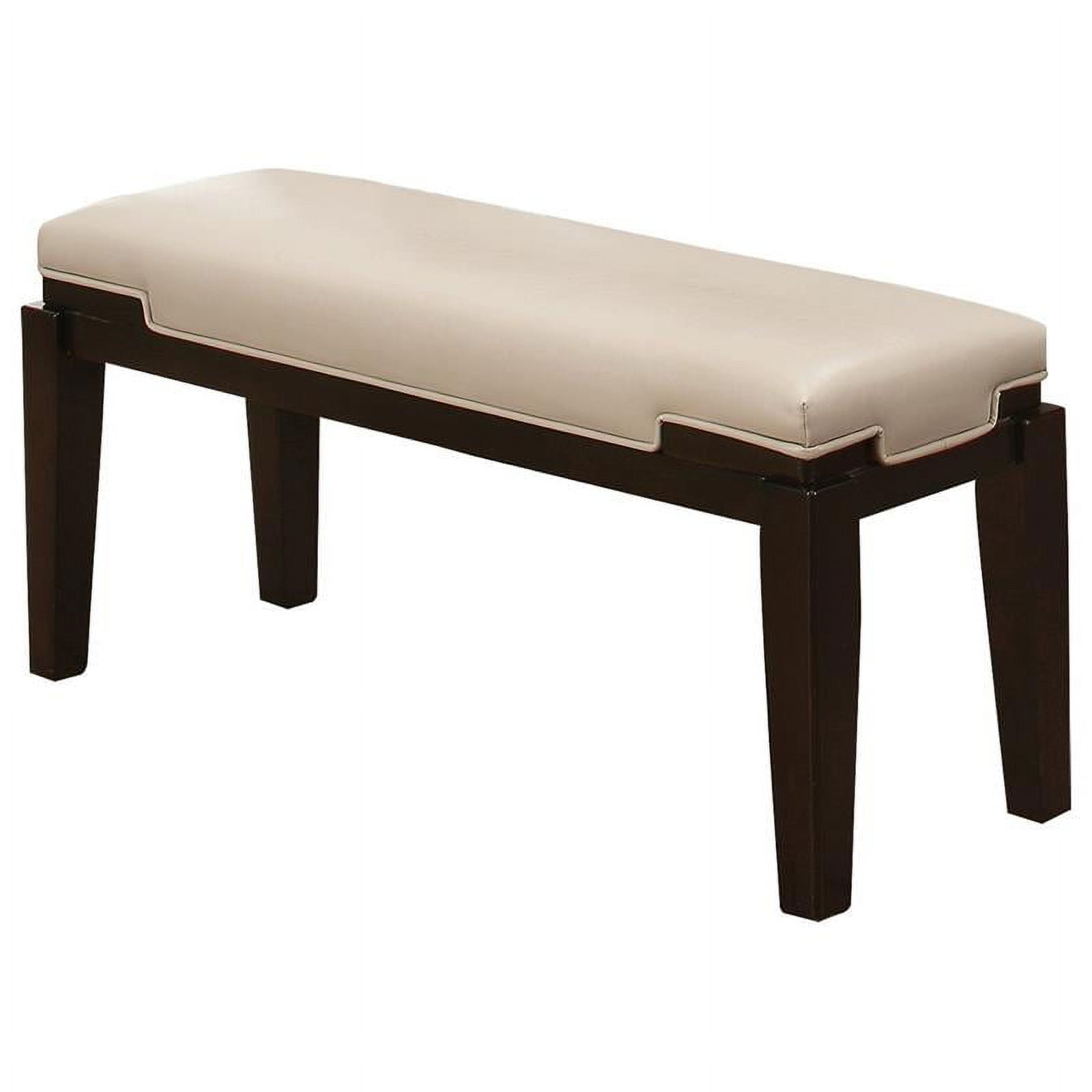 Best Master Furniture Harper Espresso/Cream Faux Leather Bench ...