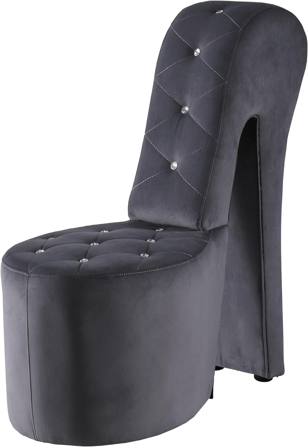 Best Master Furniture High Heel Velvet Shoe Chair with Crystal Studs ...