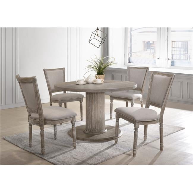 Best Master Furniture Jessica Vintage Grey Round Dinette Set - 5 Piece ...