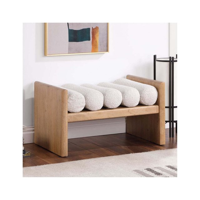 "Best Master Furniture Modern Indoor 32"" Kyauta Cream Accent Bench ...