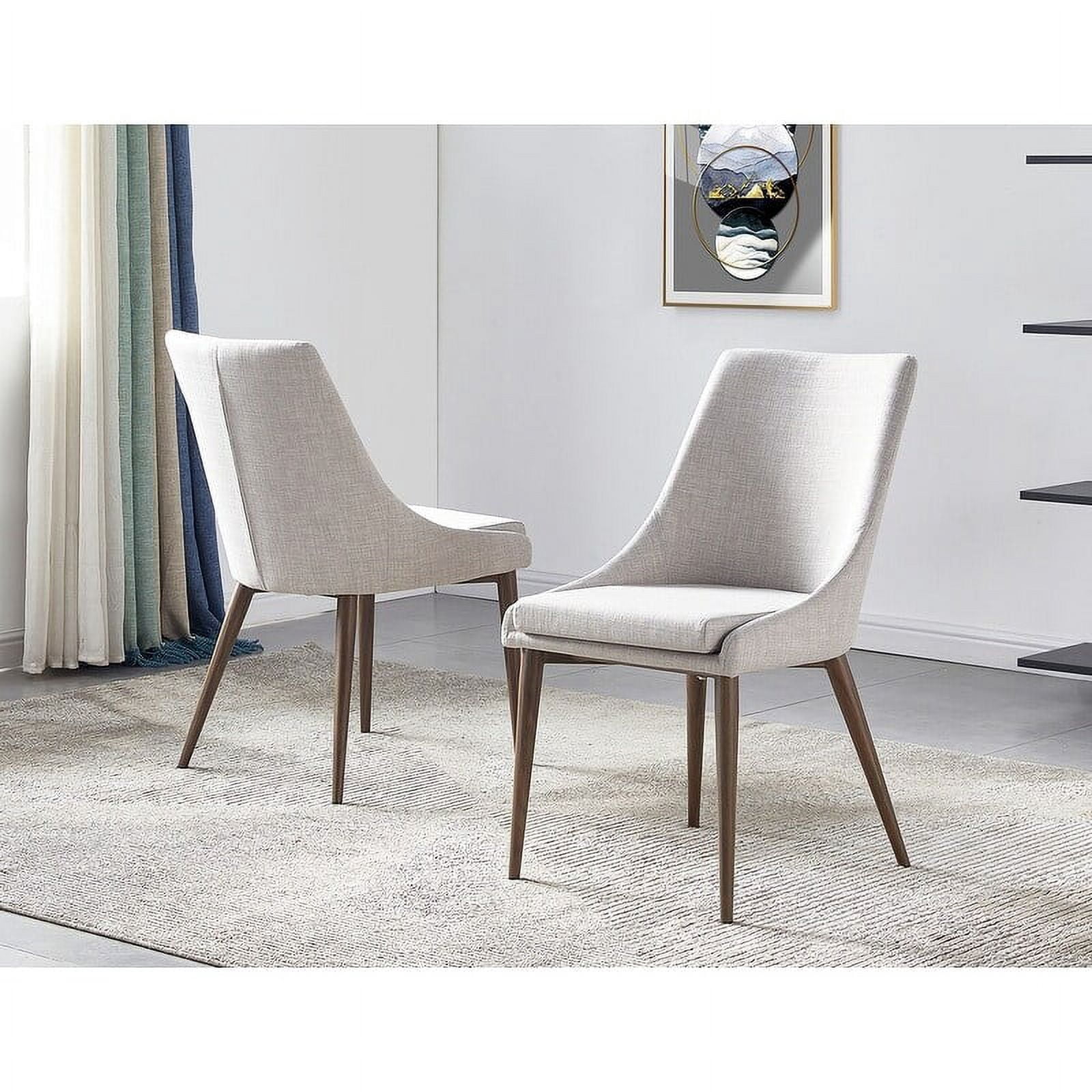 Best Master Furniture Leatrice 19" Linen Fabric Dining Chair in Gray ...