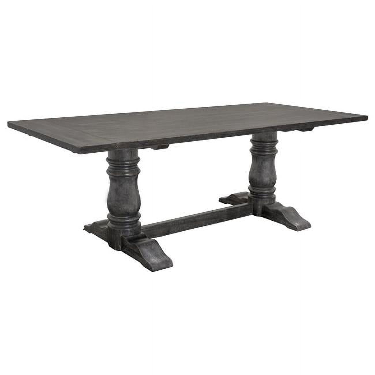 Best Master Solid Wood Rectangular Dining Table in Rustic Smoked Gray ...