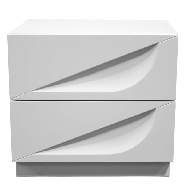 Best Master Furniture Madrid Modern White Lacquer Nightstand - Walmart.com