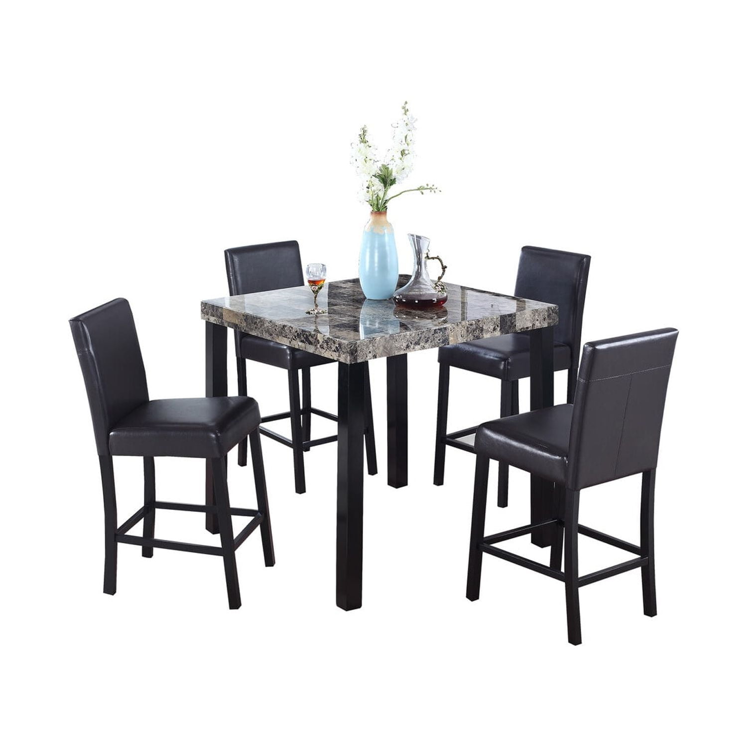 Best Master Furniture Dining High Melissa Marble Counter Height Table ...