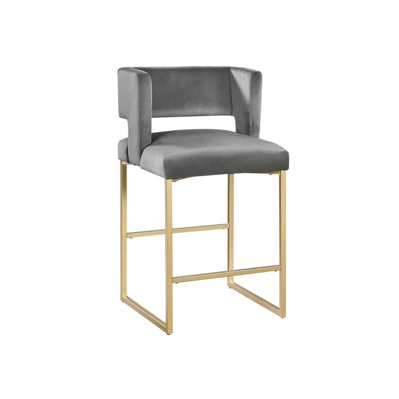 Best Master Furniture Mitzi Velvet Counter Height Stool (Set of 2) Grey ...