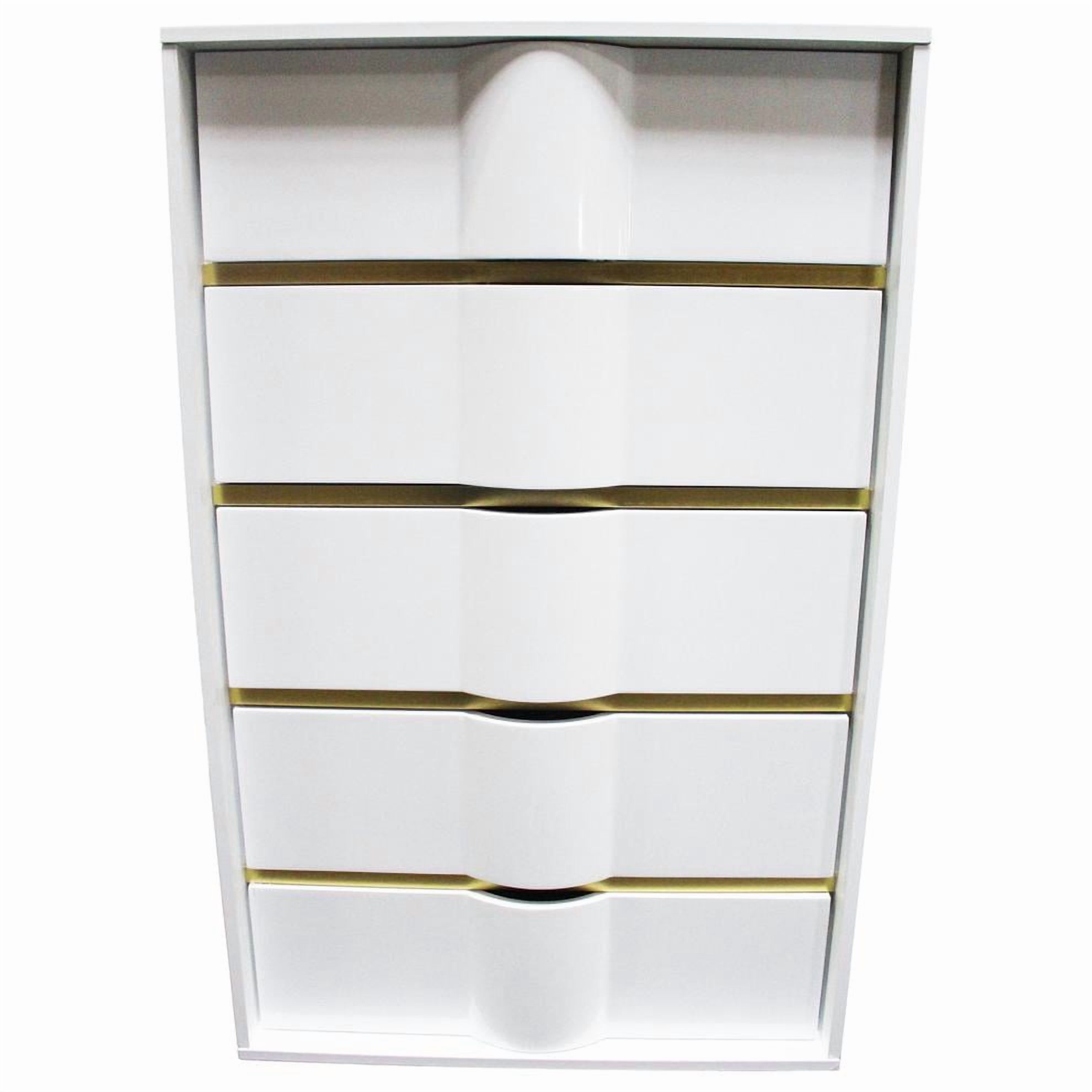 Best Master Havana 5-Drawer Poplar Wood Bedroom Chest in White/Gold ...