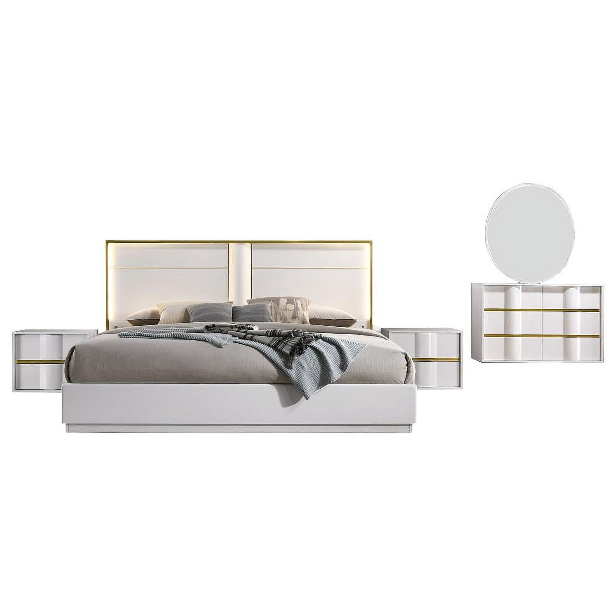 Best Master Havana 5-Piece Poplar Wood Cali King Bedroom Set in White ...