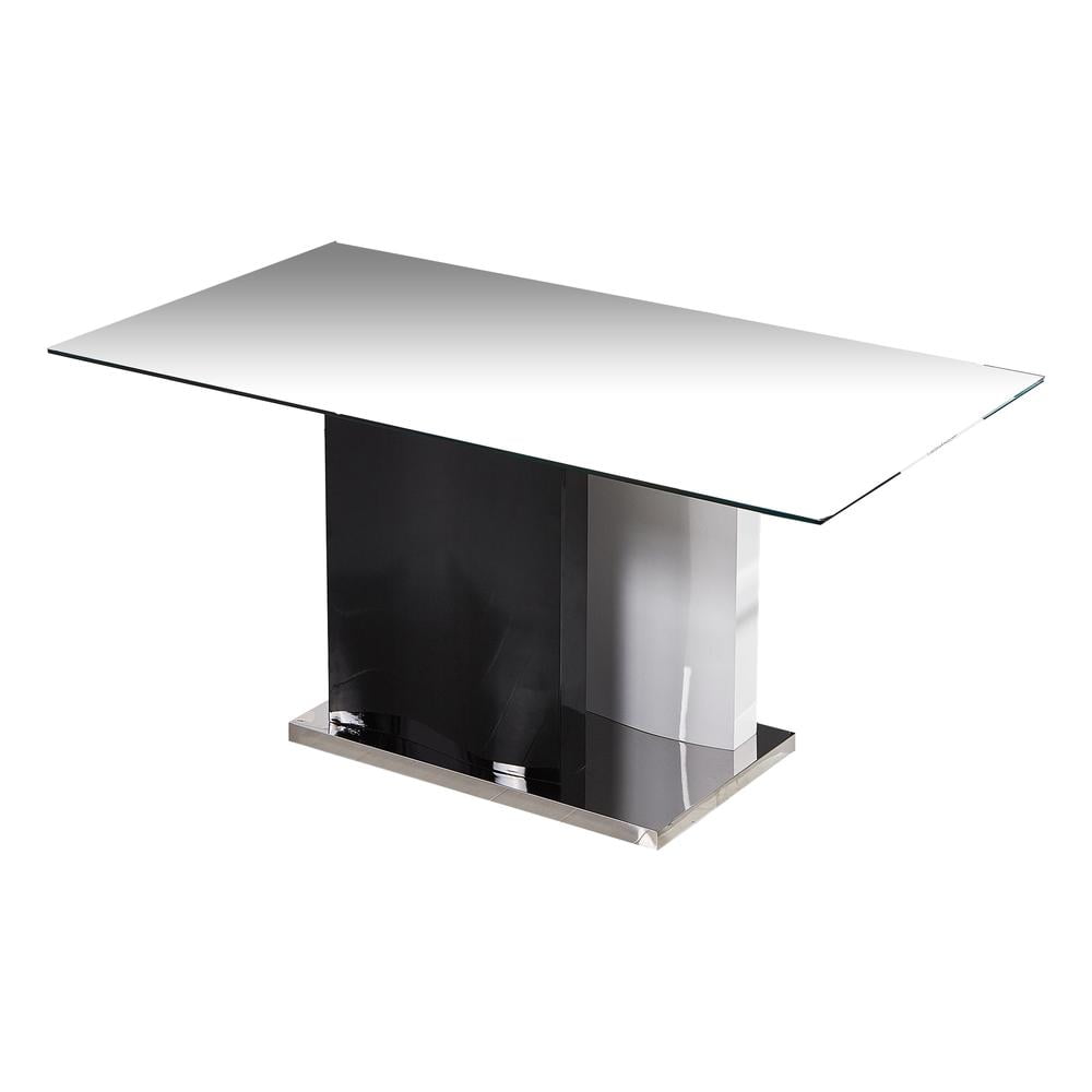 Best Master Marilyn Poplar Wood Glass Top Rectangular Dining Table ...