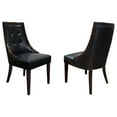 Best Master Raphael Faux Leather Dining Side Chair in Black/Espresso ...