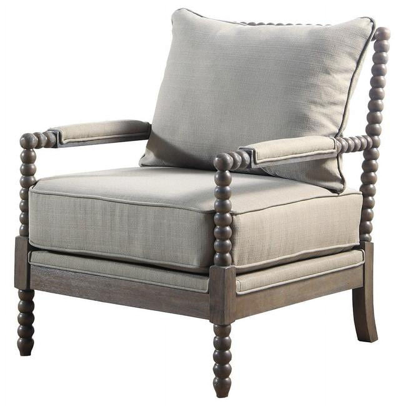 Best Master West Palm Solid Wood Living Room Accent Chair in Rustic Oak ...