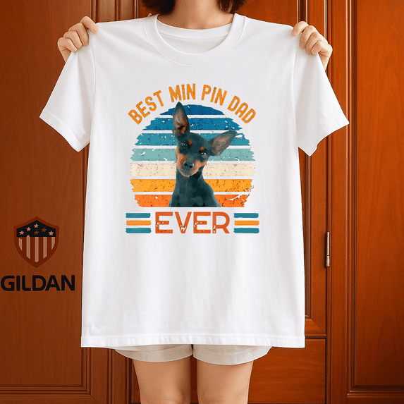 Best Min Pin Dad Ever T Shirt Miniature Pinscher Dog Lover Graphic ...