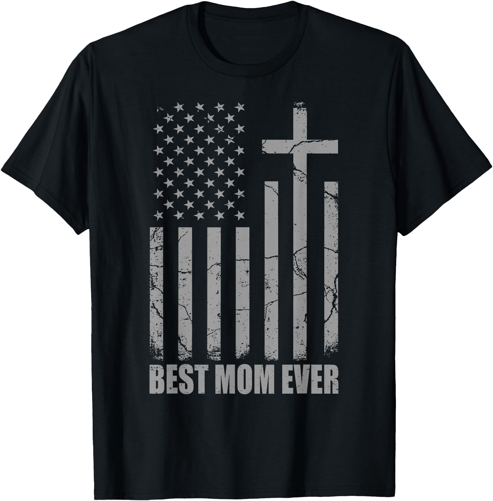 Best Mom Ever Christian Patriotic USA Flag Mothers Day T-Shirt ...