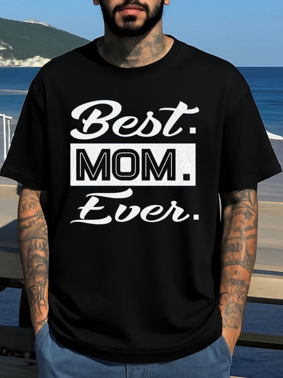 Best Mom Ever Christmas cotton tshirts funny t shirts men's 180G 100% ...
