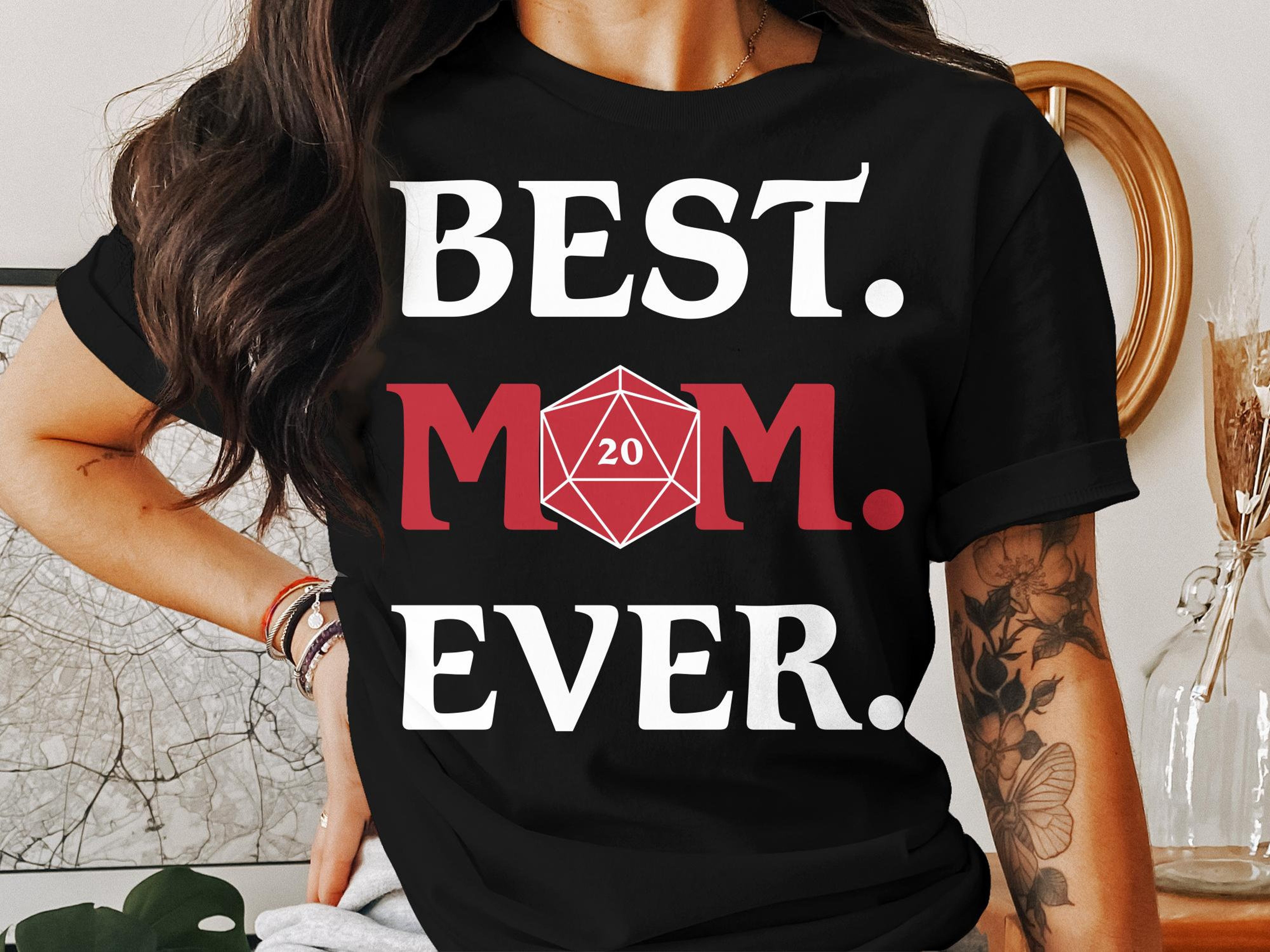 Best Mom Ever DND Dungeons Tabletop RPG Roleplaying Dragons D20 Shirt ...
