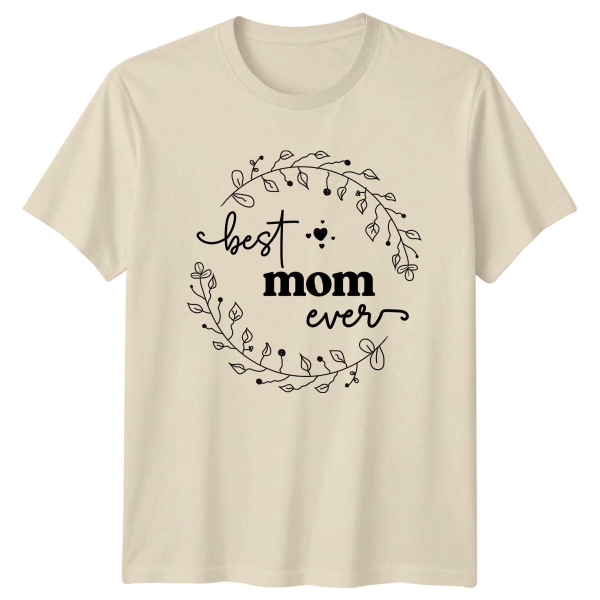 Best Mom Ever Floral Wreath Graphic T-Shirt - Walmart.com