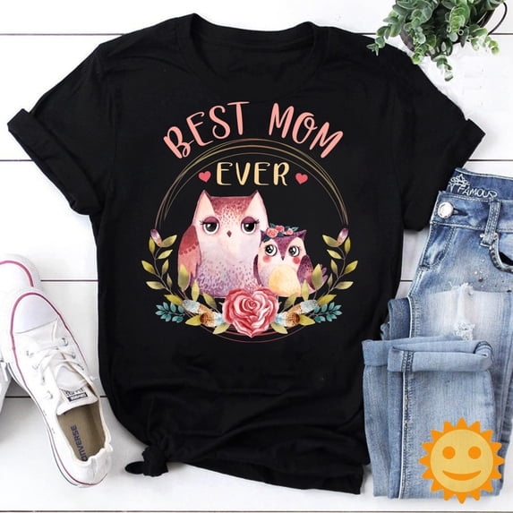Best Mom Ever Mama Owl Vintage T-Shirt, Mothers Day Shirt, Mother's Day ...