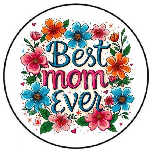 Best Mom Ever Mother'S Day Floral Stickers Party Favors Phone Decal ...