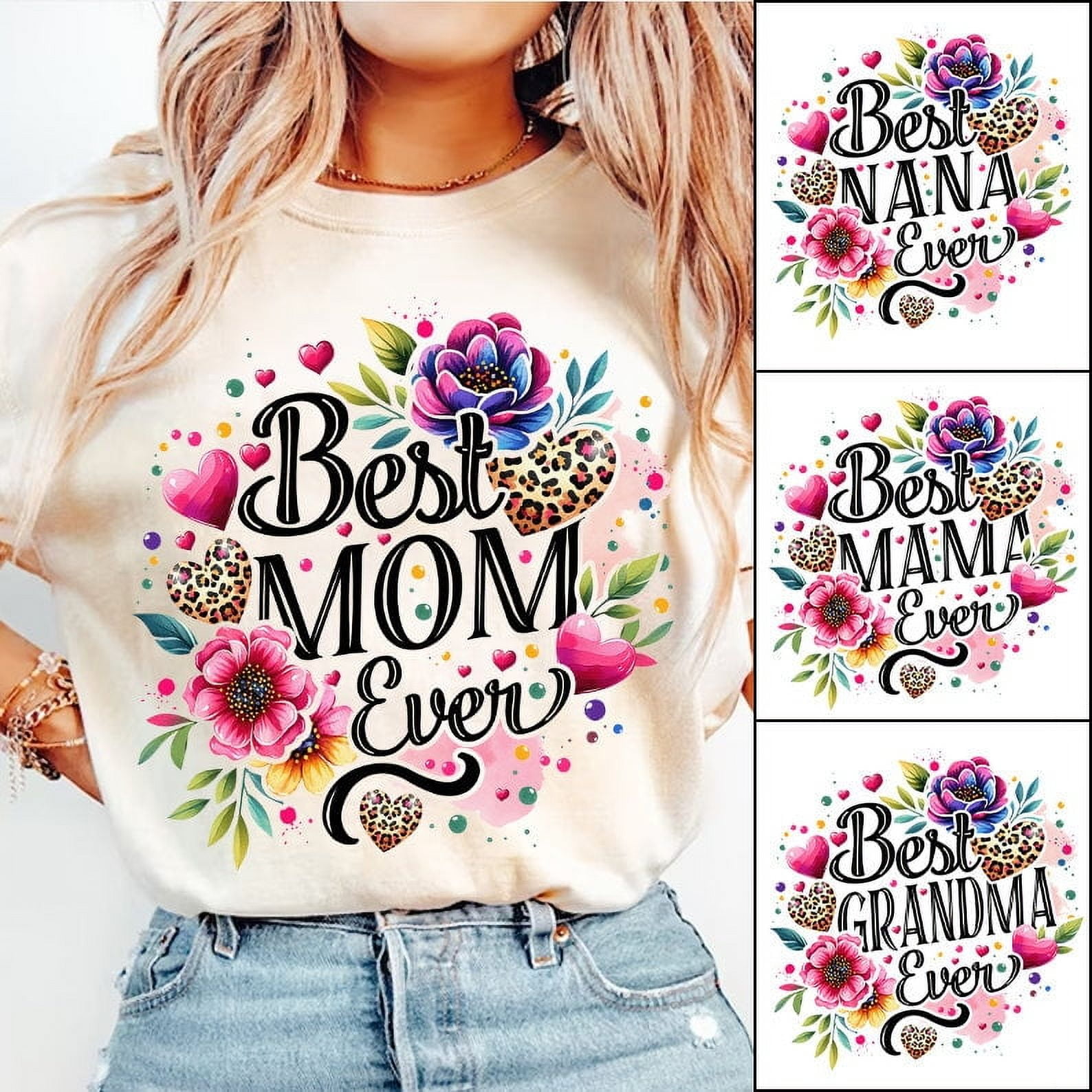 Best Mom Ever Retro Boho Mama Floral Mama Watercolor Mom Flowers ...