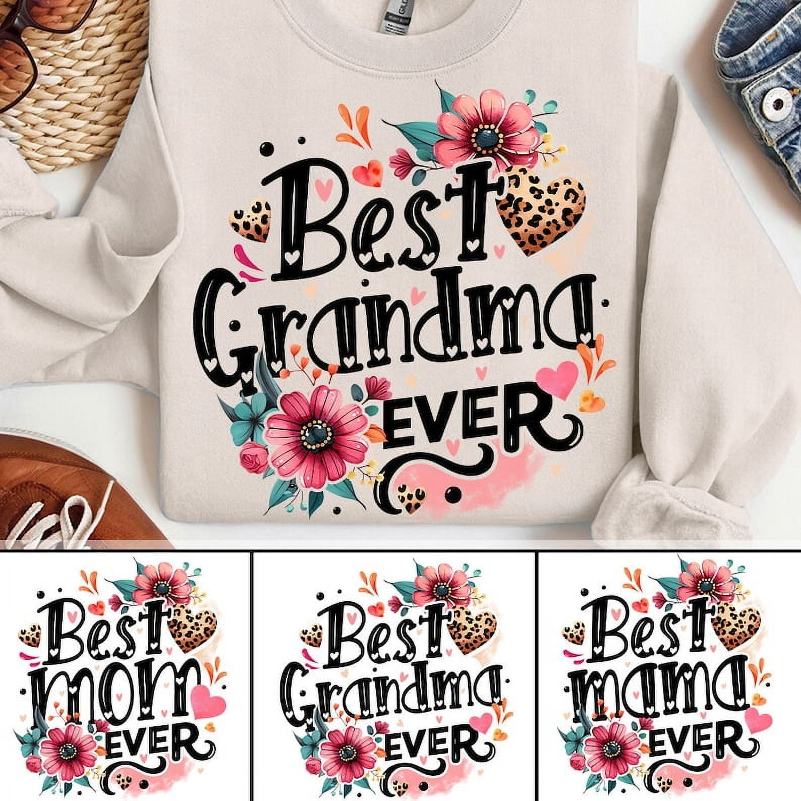 Best Mom Ever Retro Boho Mama Floral Mama Watercolor Mom Flowers ...