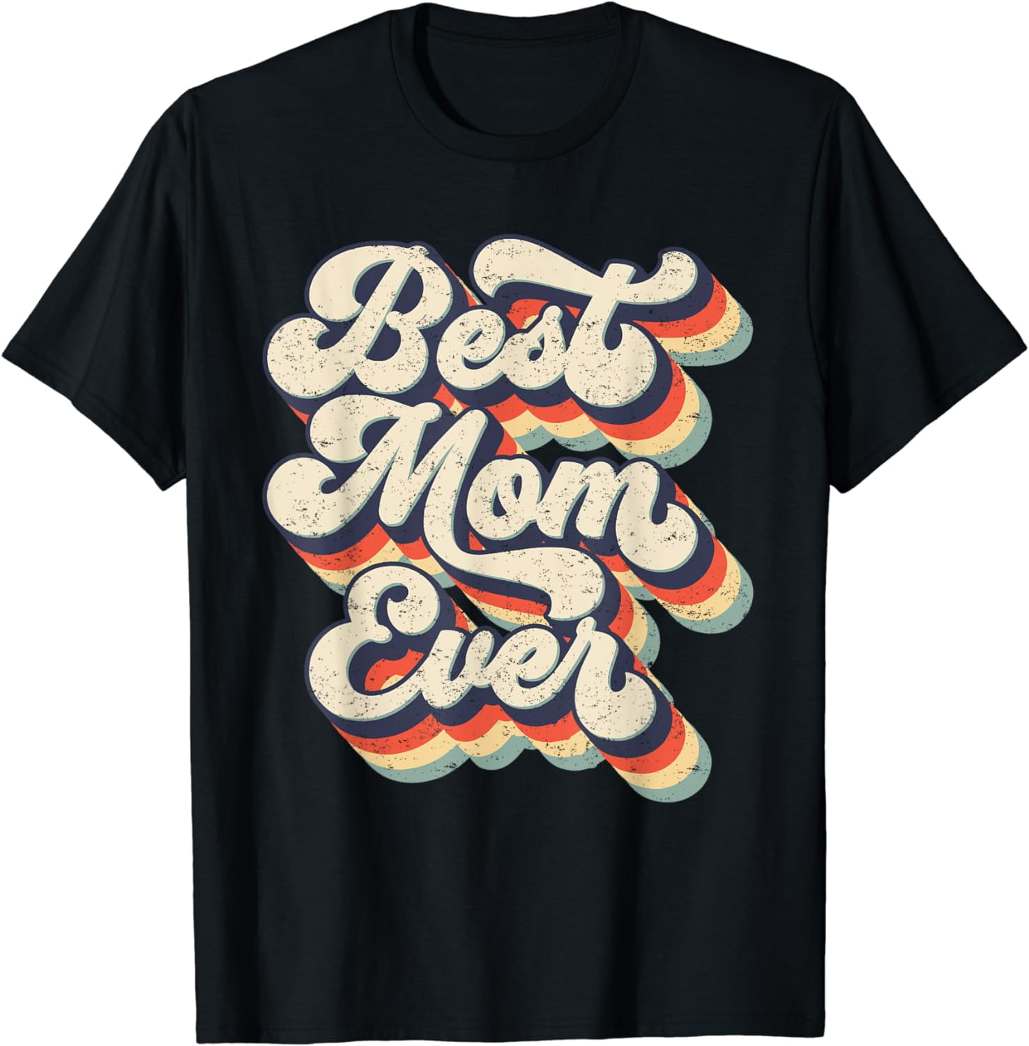 Best Mom Ever Retro Groovy Mother's Day Daughter Women Mom T-Shirt ...