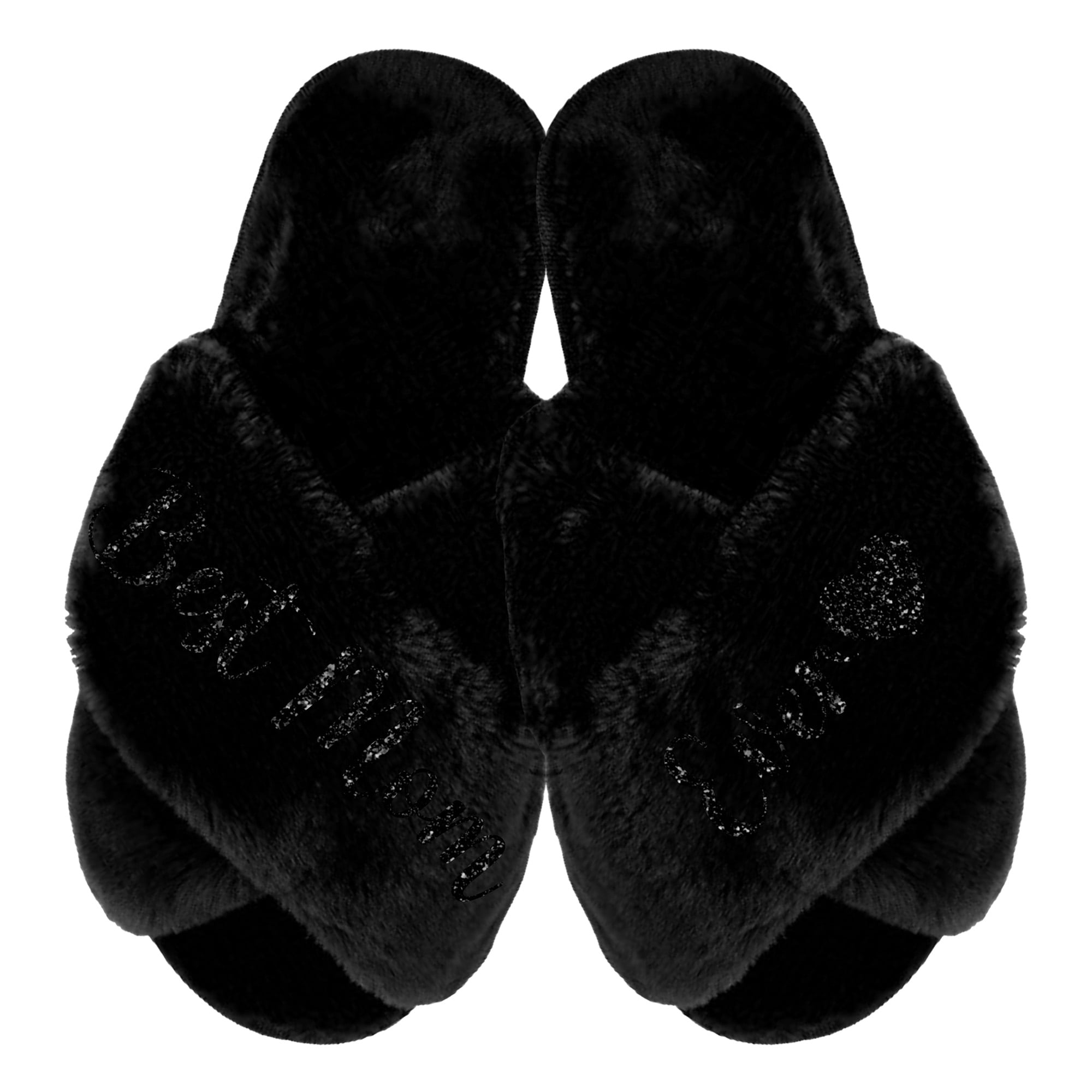 Best Mom Ever Slippers - Fluffy Criss Cross Slippers for Women - Sizes ...