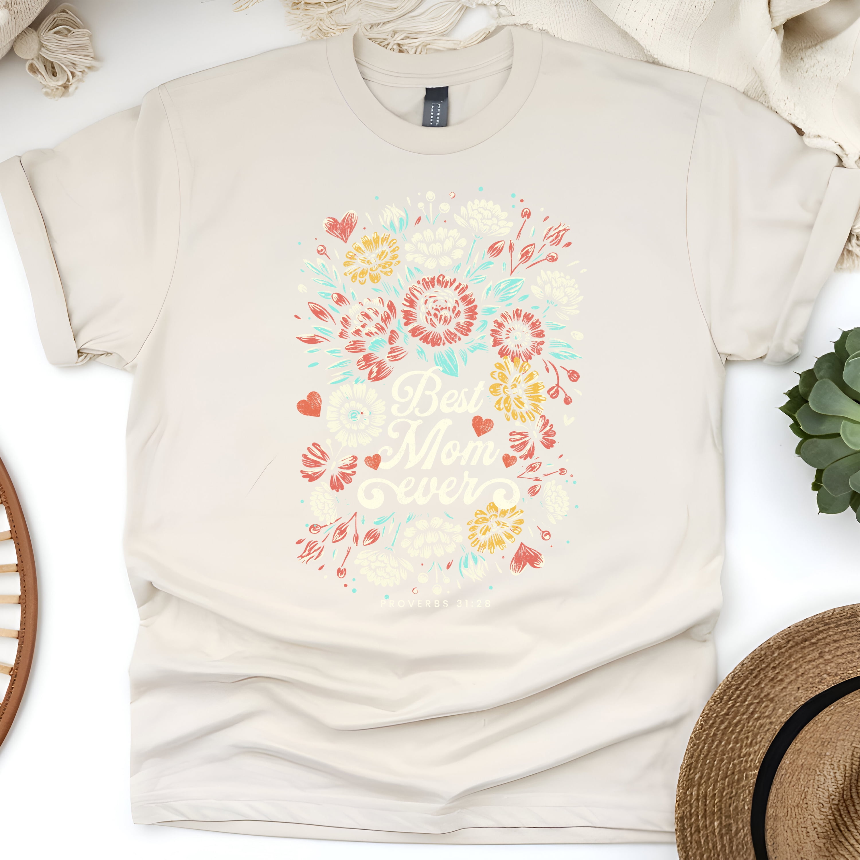 Best Mom Ever T-Shirt, Proverbs 31:28 Bible Verse Floral Graphic Teee ...