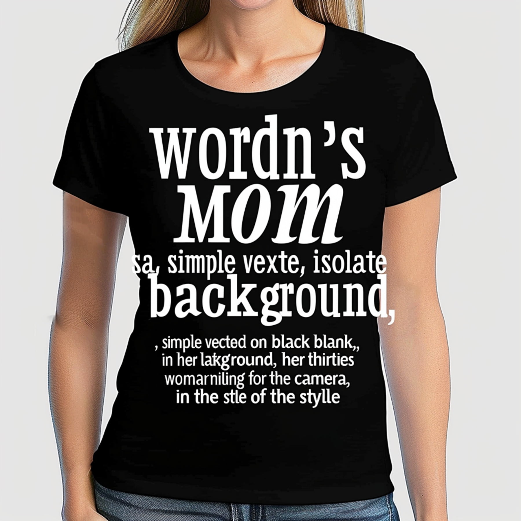 Best Mom Ever in Clipart style white outline on black tee Simple ...