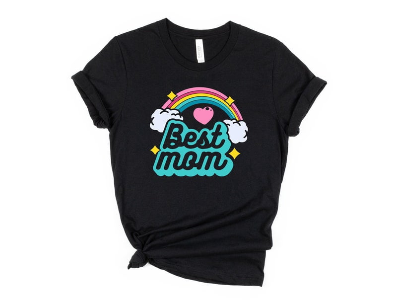 Best Mom Rainbow Shirt, Mothers Day , Rainbow Mom Shirt, Mom Birthday ...