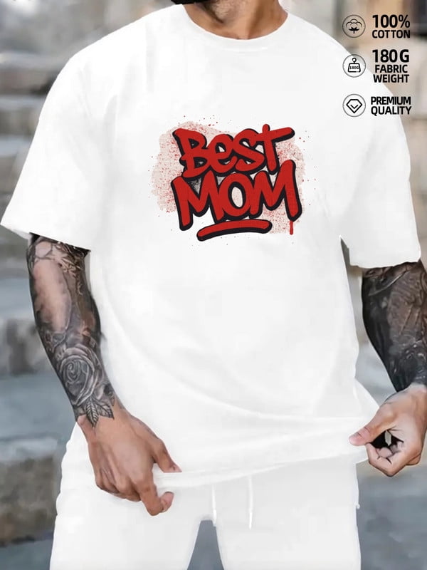 Best Mom Tee men Black Wall Street white 180G 100% Cotton Vintage ...