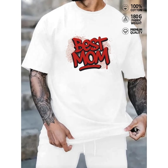 Best Mom Tee men Black Wall Street white 180G 100% Cotton Vintage ...