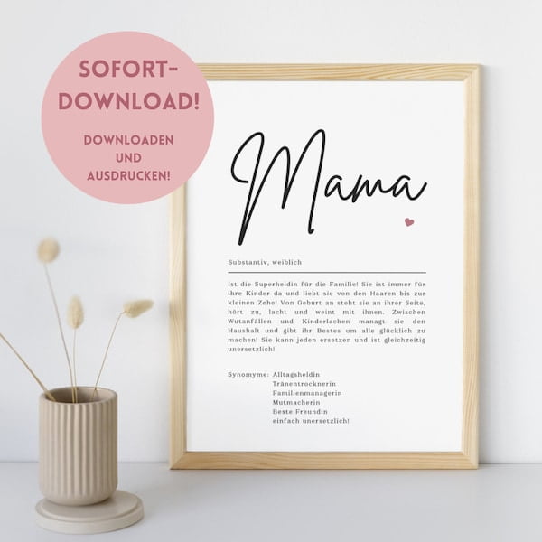 Best Mom - Template For A Great Poster - Definition Mama To Print ...