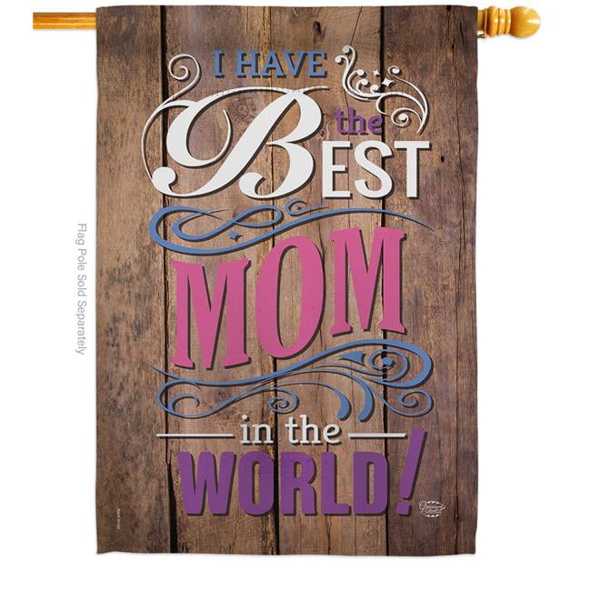 Best Mom in the World Family Mother Day 28 x 40 in. Double-Sided ...