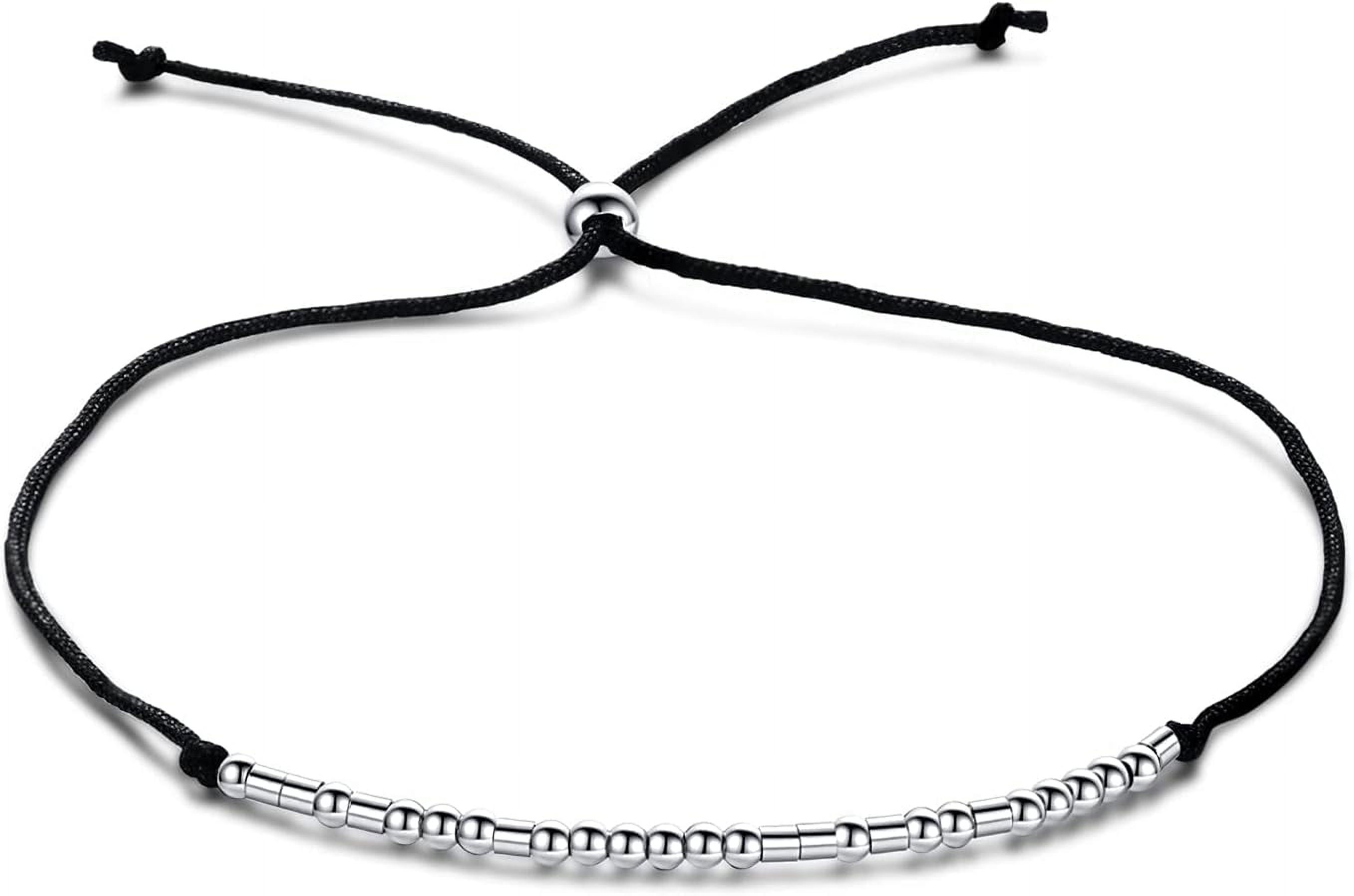 Best Morse Code Bracelet Stainless Steel Beads on Silk Cord Secret ...
