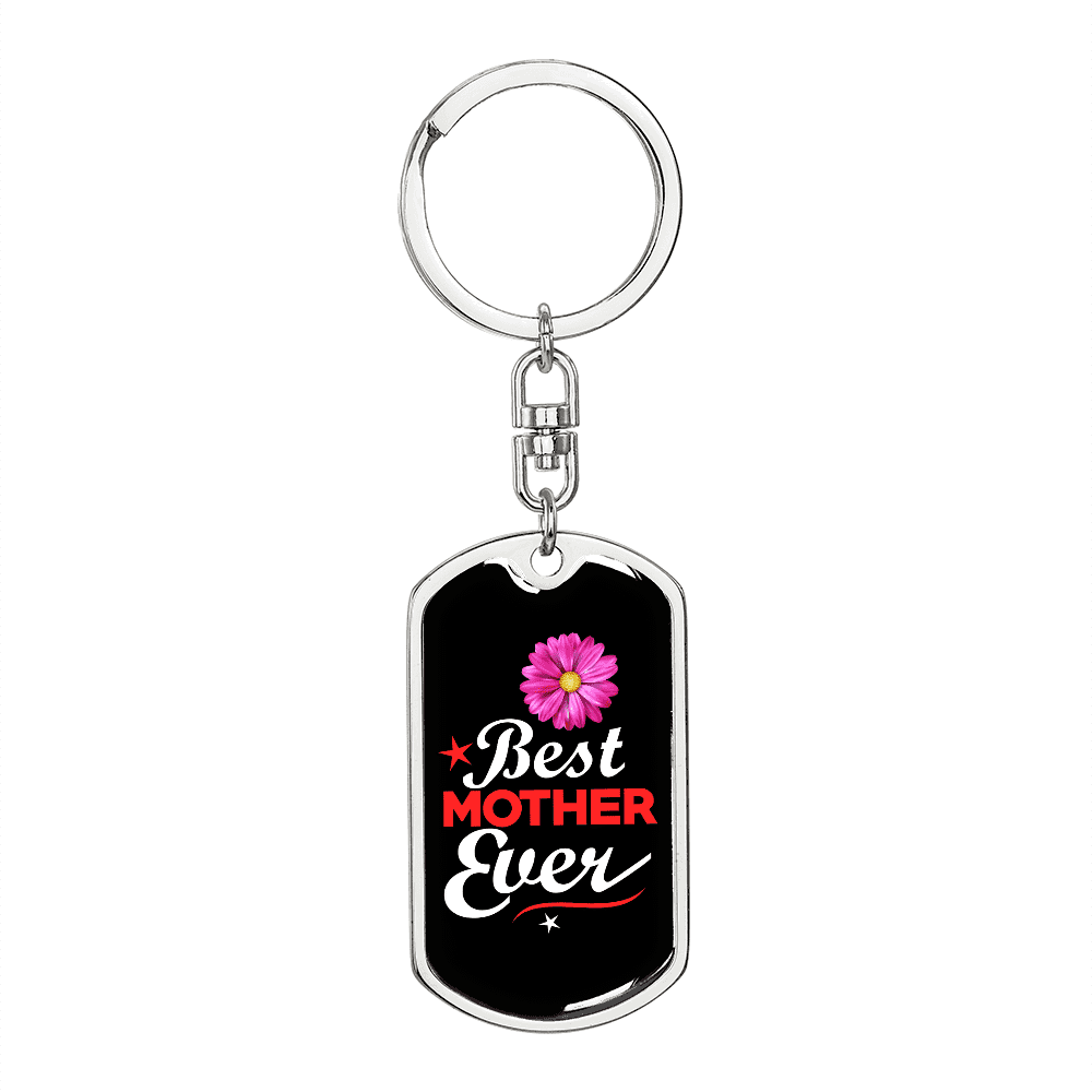 Best Mother Ever Flower Mom Stainless Steel or 18k Gold Premium Swivel ...