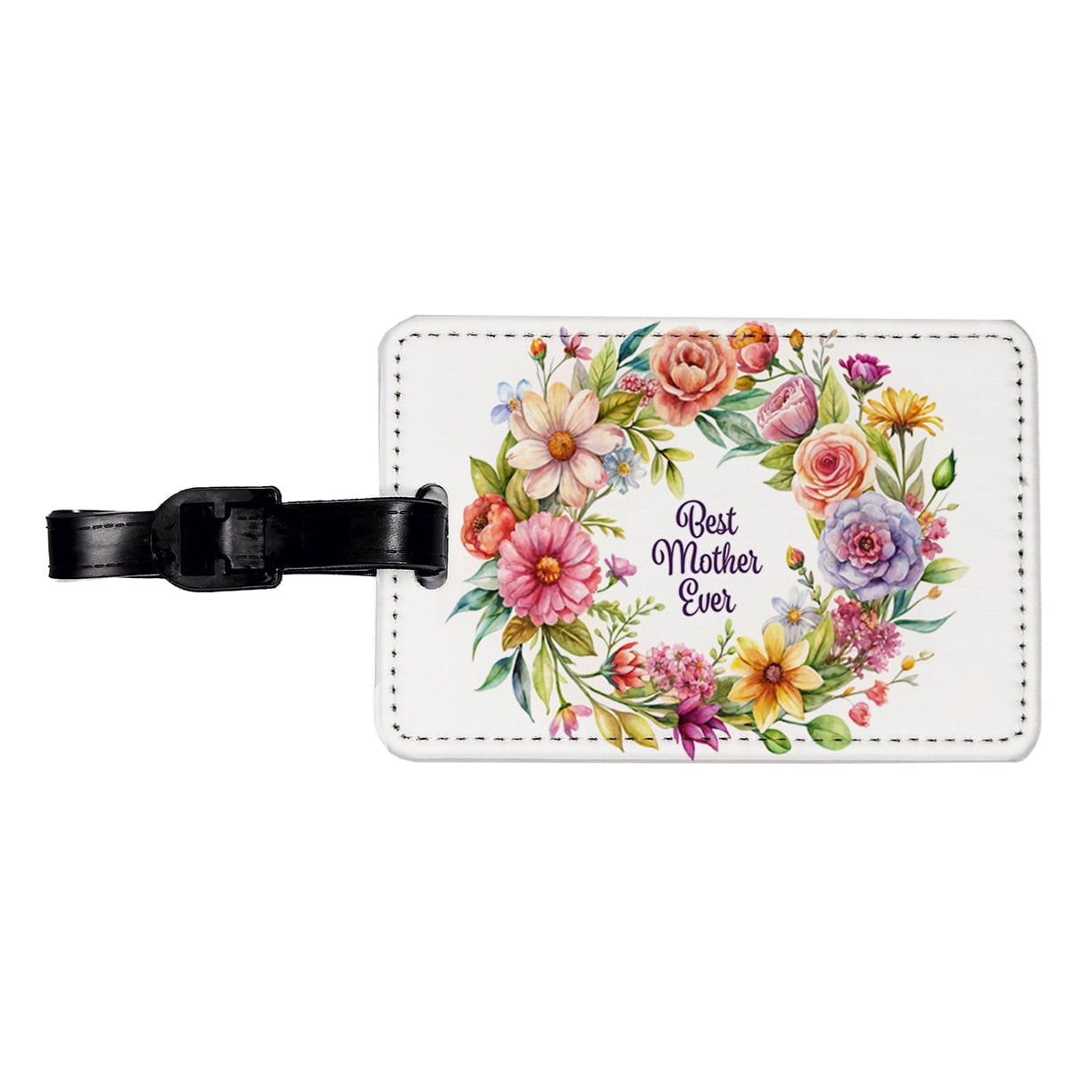 Best Mother Mom Ever Flowers Faux Leather Travel Luggage Tag - Walmart.com