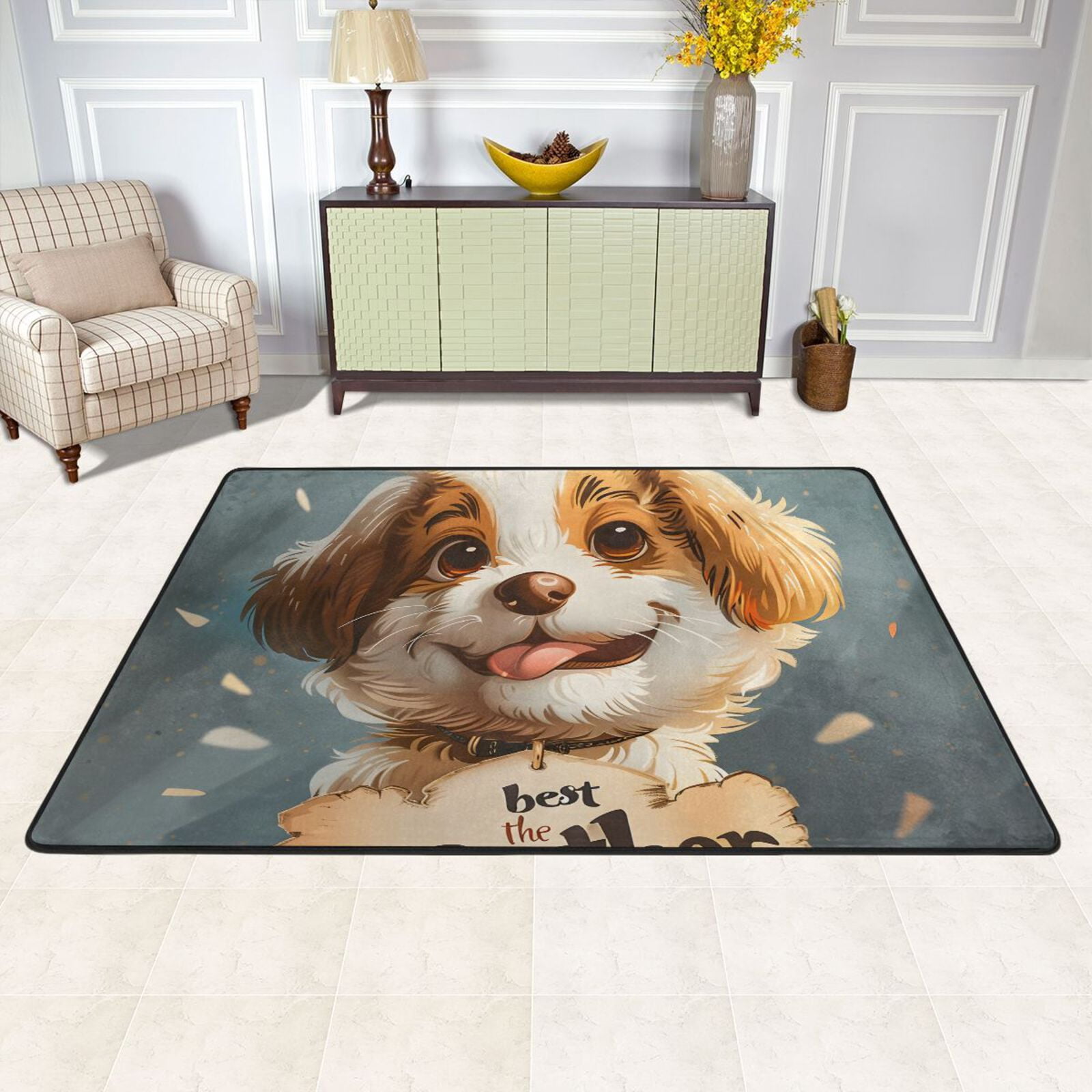 Best Mother Puppy Dog Area Rug Washable 72 x 48 Floor Carpet Mat Non ...