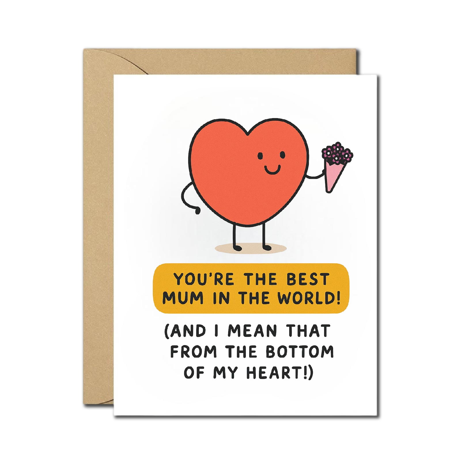 You're the Best Mum in the World Funny Heart Card - Mother's Day ...