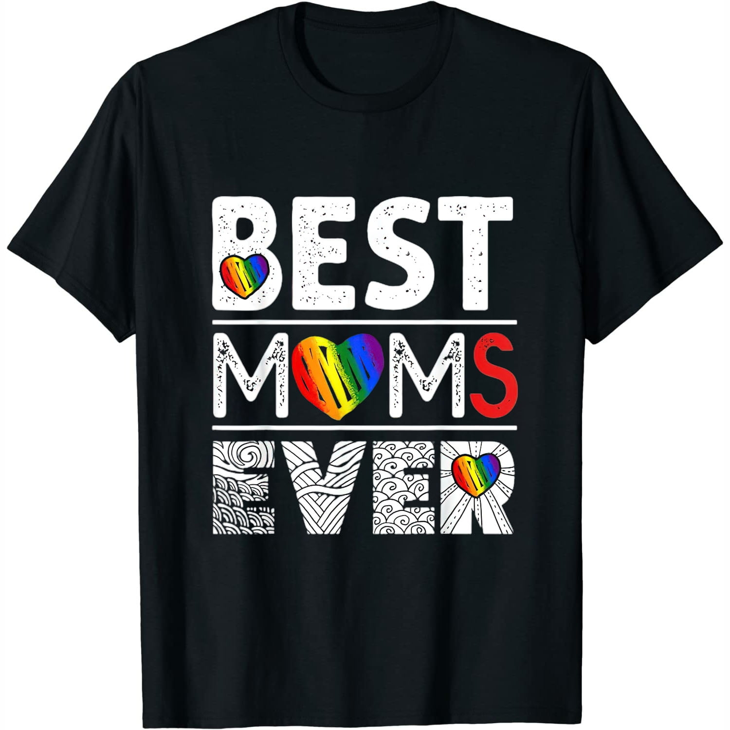 Best Mums Ever Lesbian Mother LGBTQ Pride Womens T-Shirt Black M ...