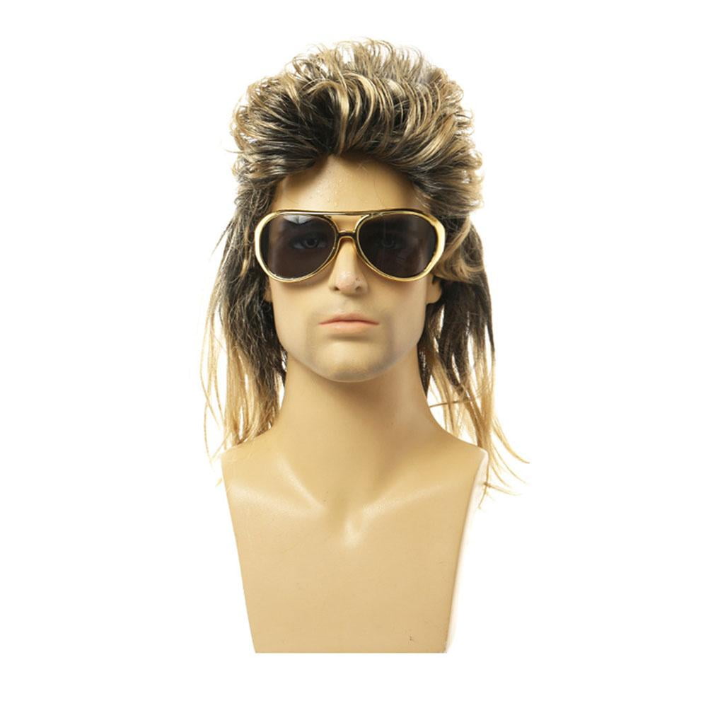 Best-NEW Fluffy Long Straight Wigs Men Cosplay Wigs Retro Curly Cosplay ...