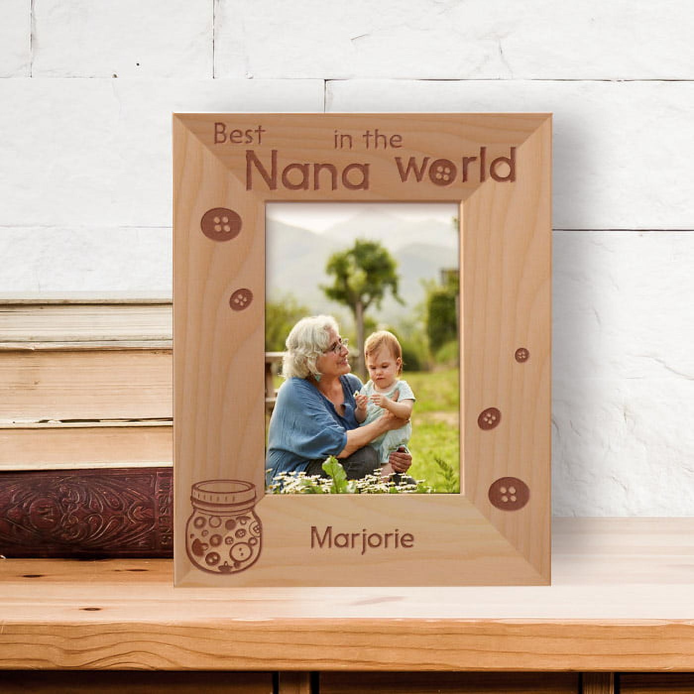 Best Nana In The World Personalized Wooden Frame 3 1/2" x 5" Brown ...
