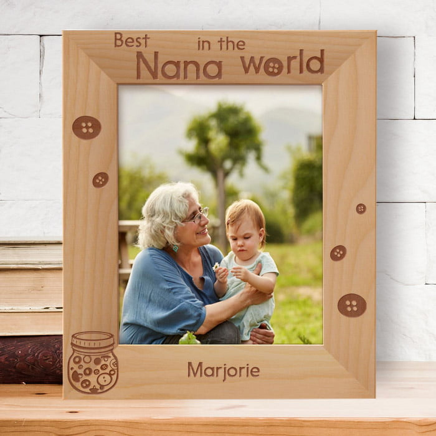 Best Nana In The World Personalized Wooden Frame 8" x 10" Brown ...