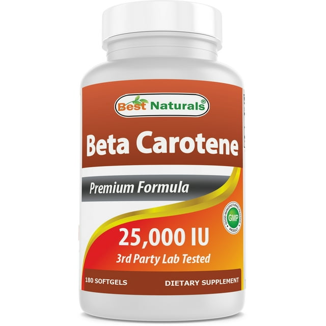 Best Naturals Beta Carotene 25000 IU, 180 Ct - Walmart.com