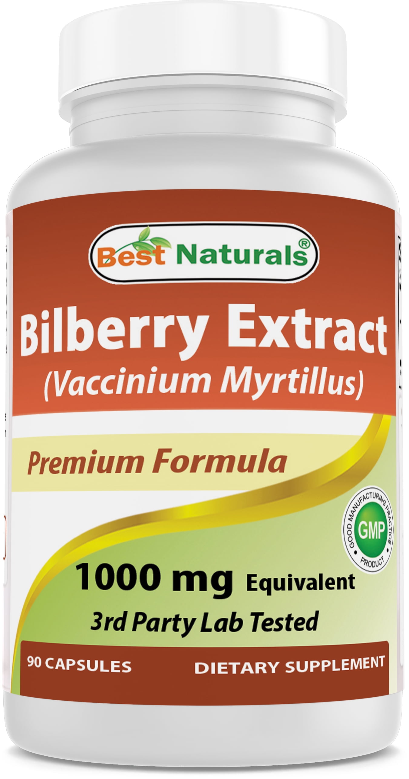 Best Naturals Bilberry Extract Supplement - 1000 mg 90 Capsules ...