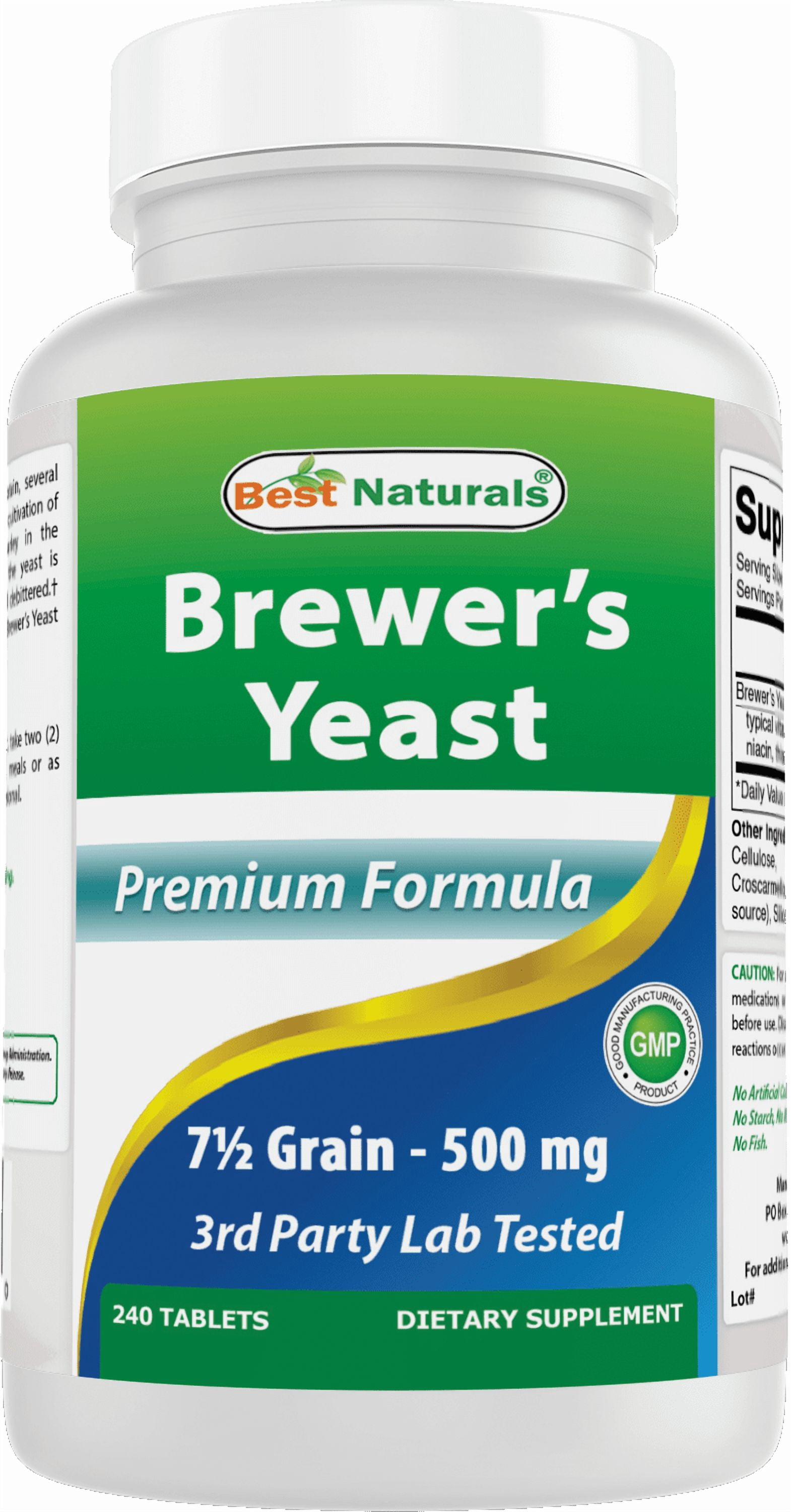 Best Naturals, Brewers Yeast Tablets, 7-1/2 Grains, 500 mg, 240 Count ...