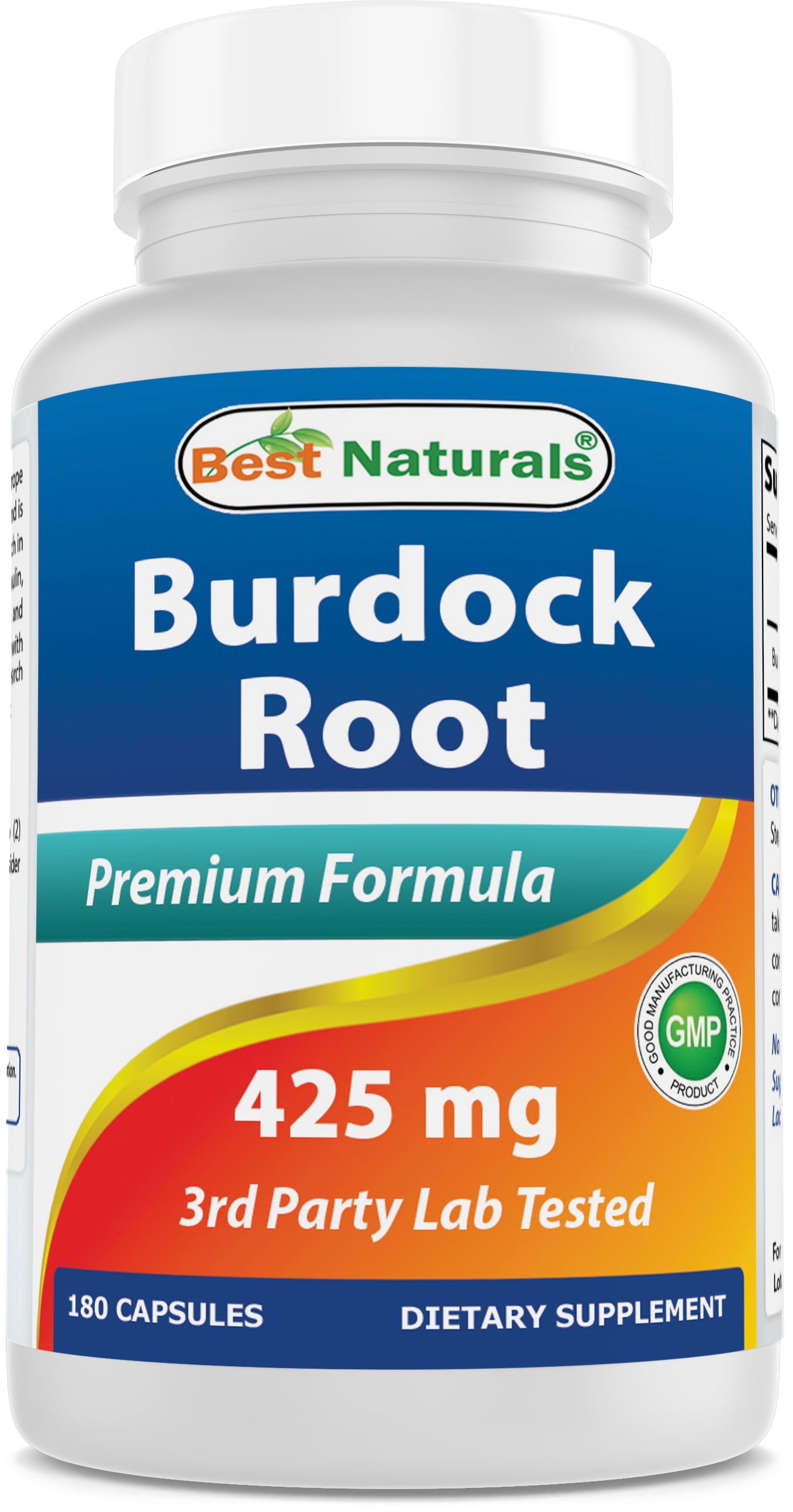Best Naturals Burdock Root Supplement, 425 mg, 180 Capsules, Supports ...